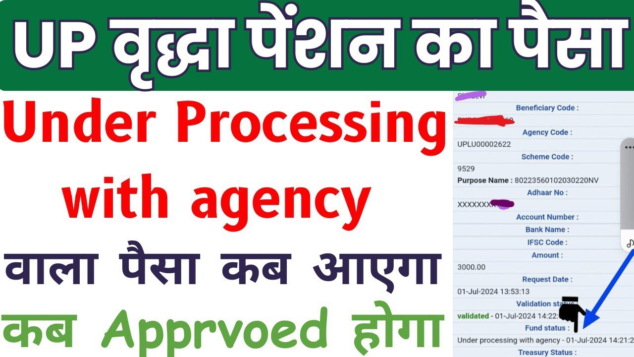 Vridha Pension Payment Under Processing with agency वाला पैसा कब आएगा ...
