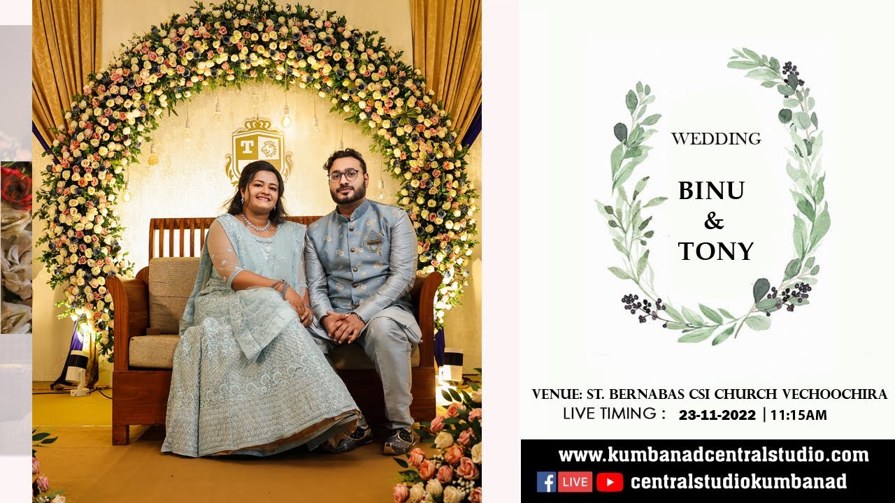 WEDDING LIVE STREAMING - BINU & TONY (23-11-2022) - YouTube