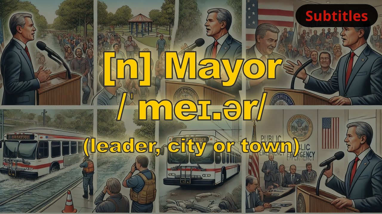 [n] Mayor meaning (leader, city or town) with 5 examples - YouTube