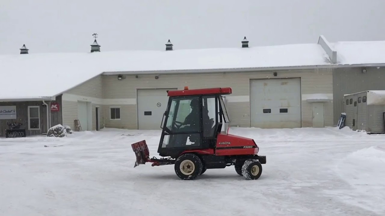 2002 Kubota F3060 4X4 Mower Tractor With Plow - YouTube