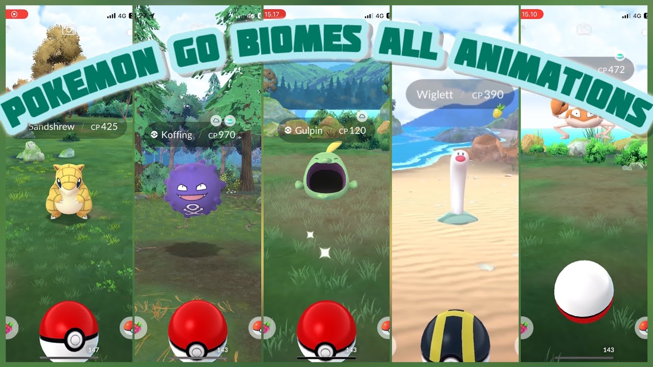 All Pokemon Go Biomes and Animations - YouTube