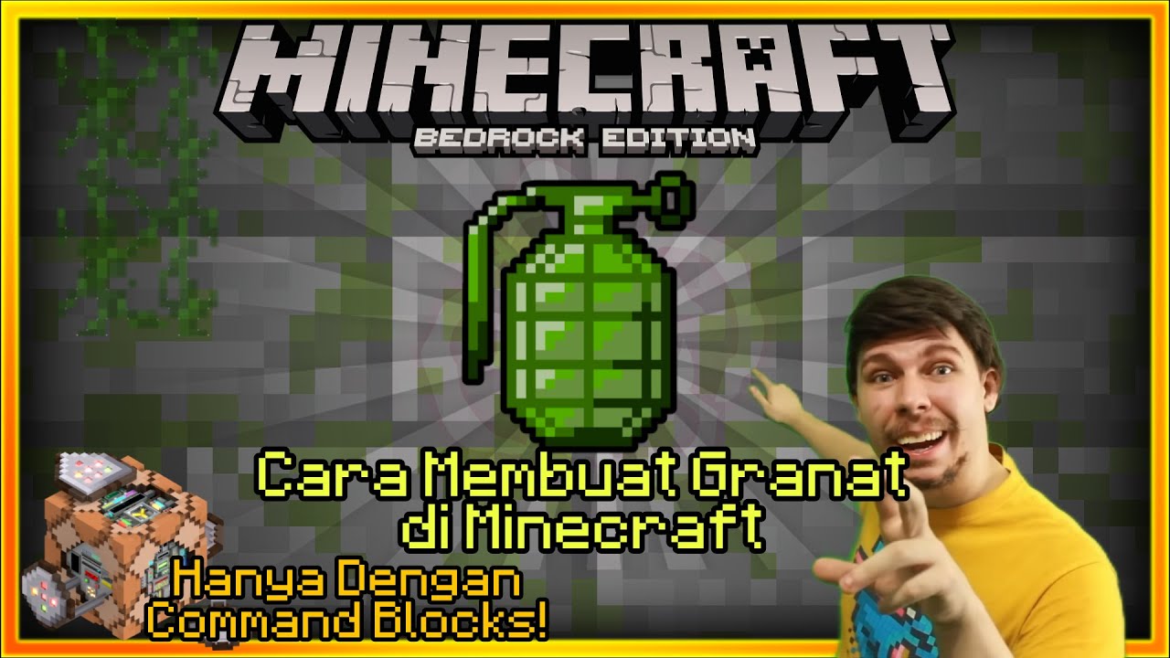 Cara Membuat Grenade (Granat) di MCPE Menggunakan Command Blocks!! - YouTube