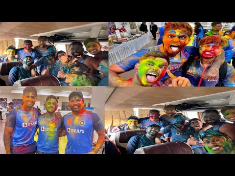 team India celebrate holi , virat kohli fun video, breaking news ...