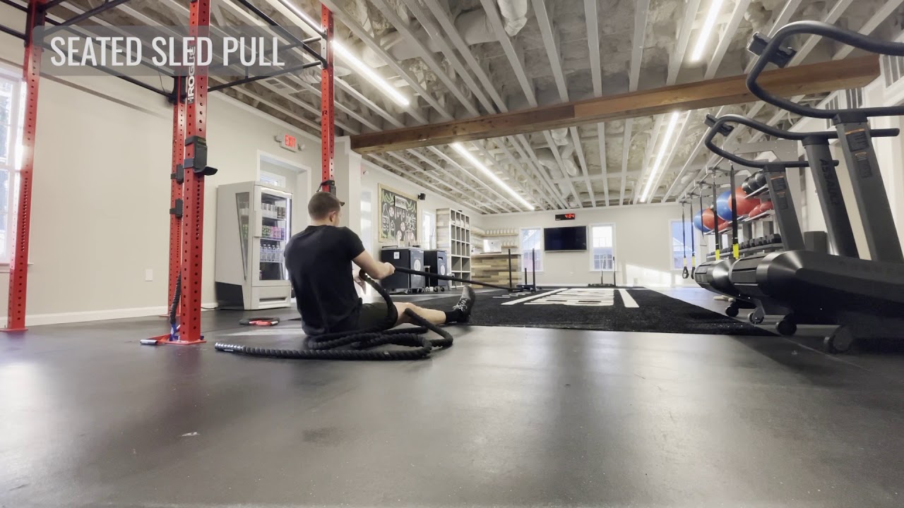Seated Sled Pull - YouTube