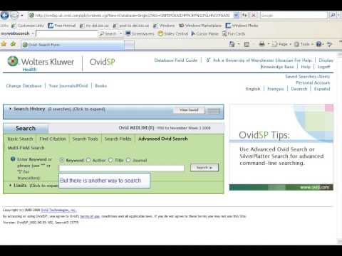 Ovid 1 - Connecting to Ovid & Features of Ovid Search forms - YouTube