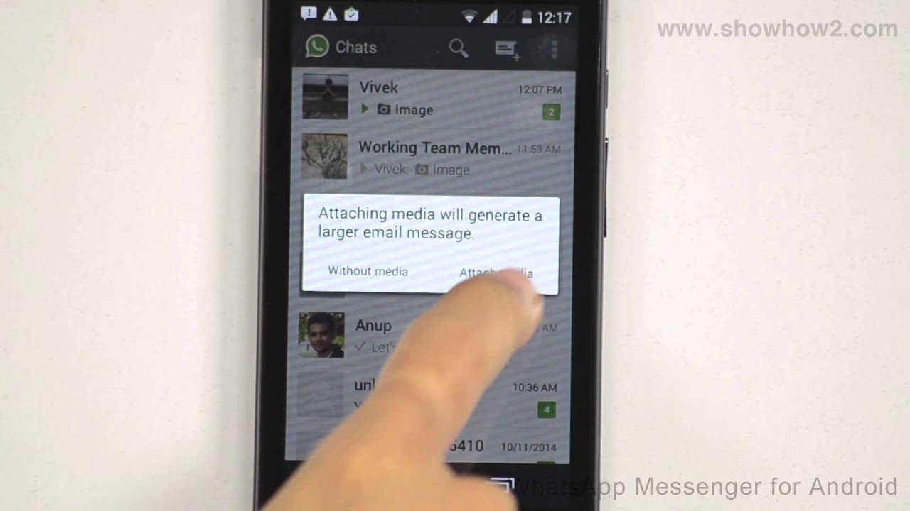 WhatsApp Messenger - How To Email A Conversation - YouTube