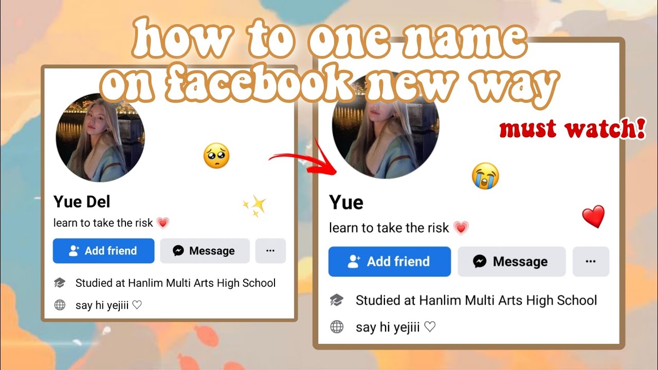 how to one name on facebook new method - YouTube