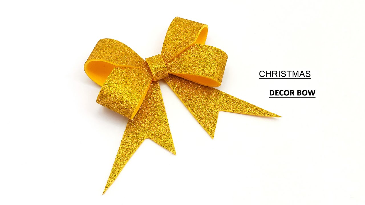 Easy Bow With Glitter Foamiran Sheets | Make Simple Bow For Christmas ...