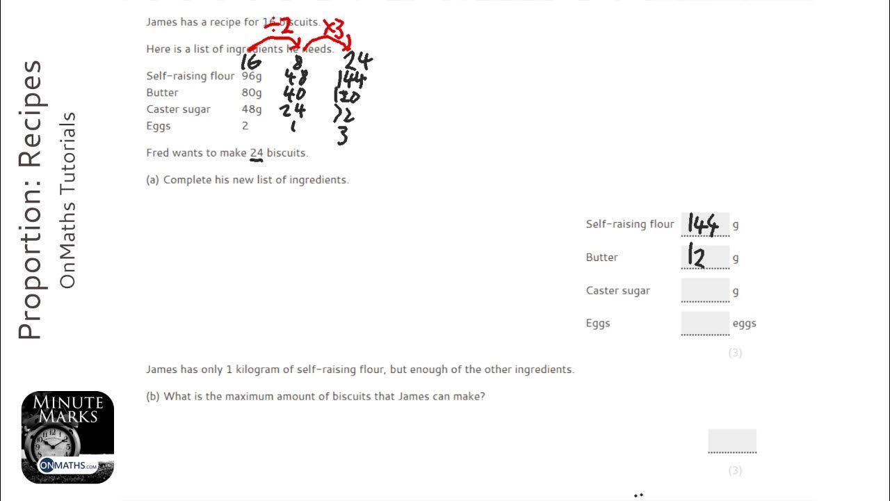 Proportion: Recipes (Grade 4) - OnMaths GCSE Maths Revision - YouTube