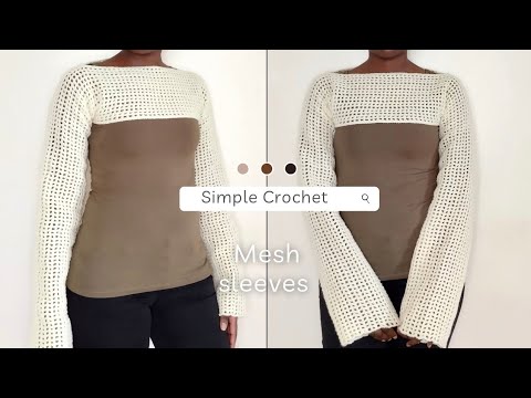 How to Crochet Simple Fishnet Sleeves - YouTube