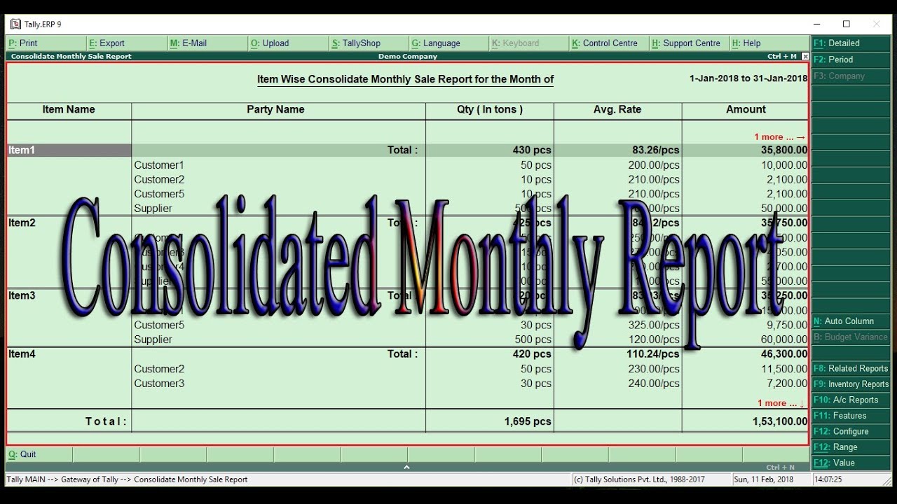 Consolidate Monthly Report - YouTube