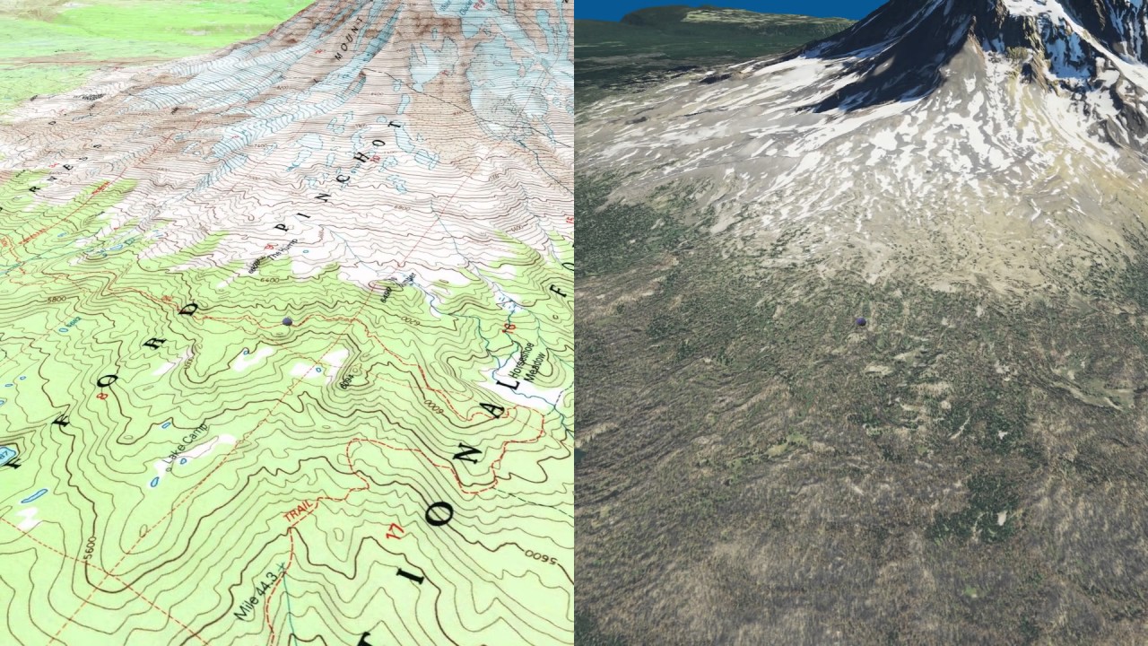 PCT Washington Section H Route3DTopo/Aerial Split Screen - YouTube