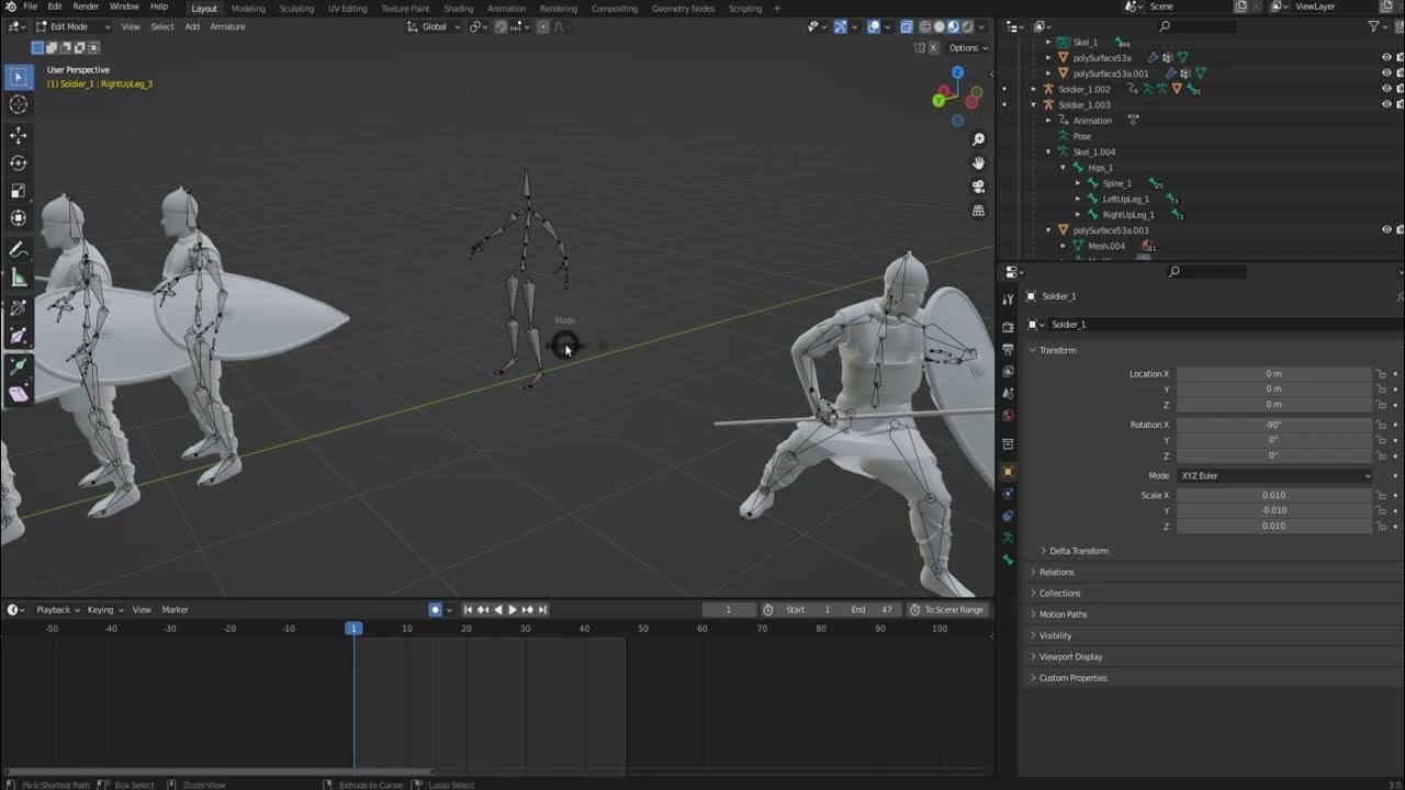 How to merge armatures and keep animation in blender. Single skeleton batallion. - YouTube