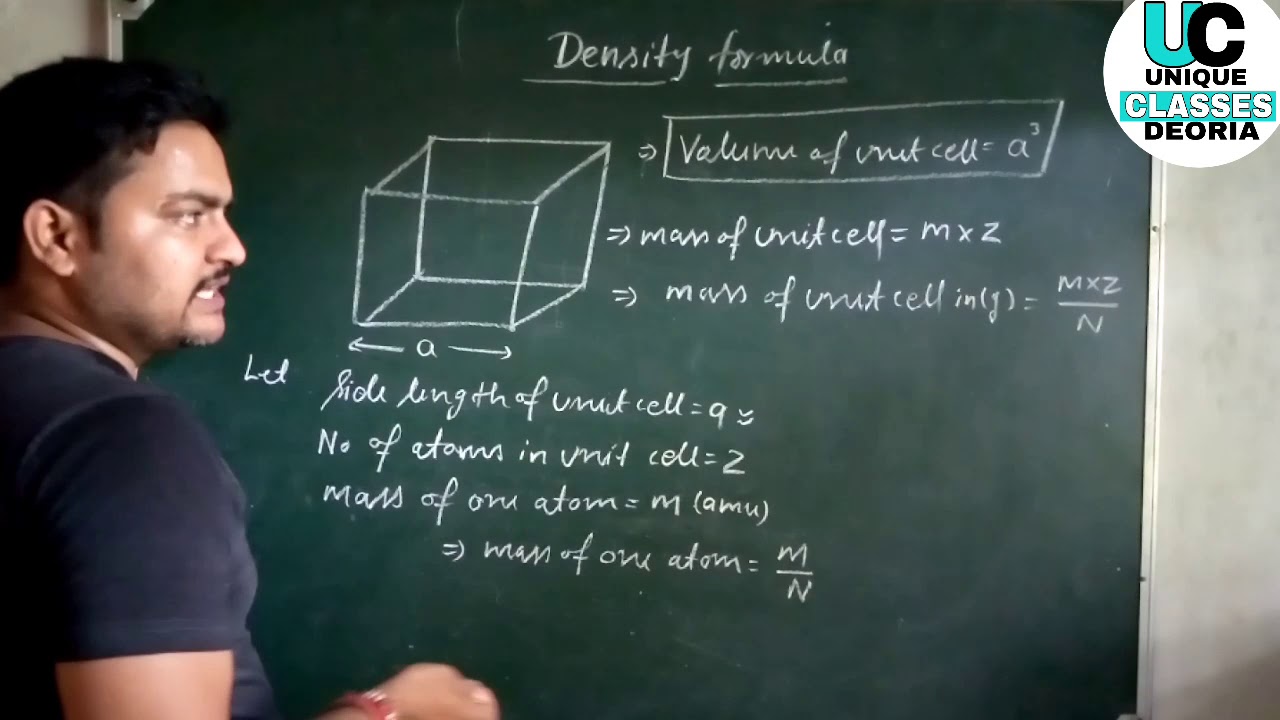 Density formula (Solid state) for class XII - YouTube
