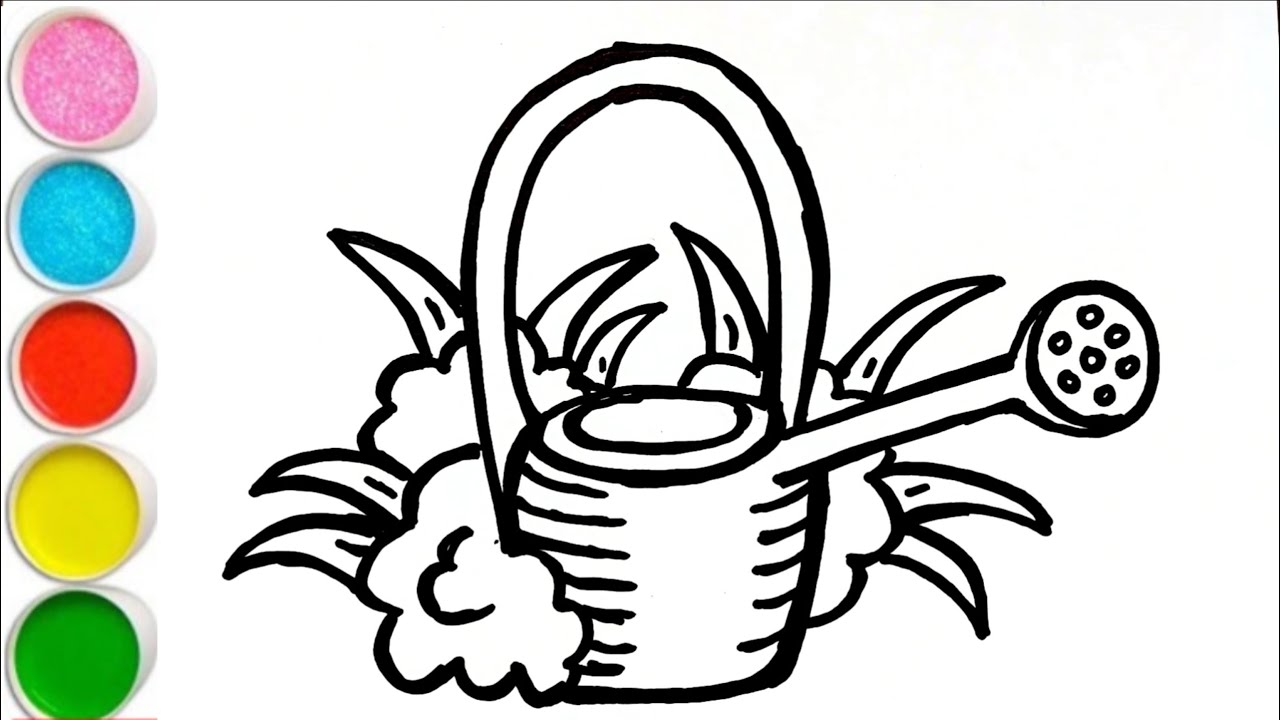 How to draw garden tools for kids. - YouTube