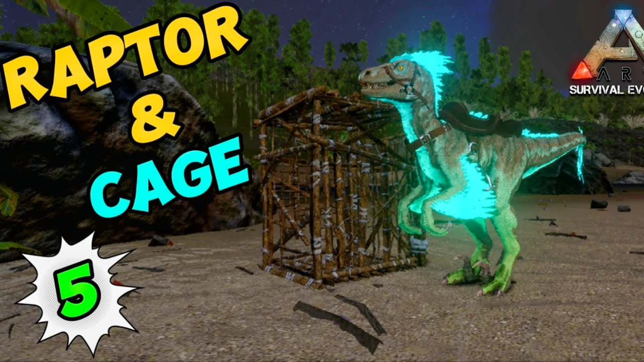 ARK MOBILE I use Cage to tame Raptor 😃 EP5. #ark #arksurvivalevolved ...