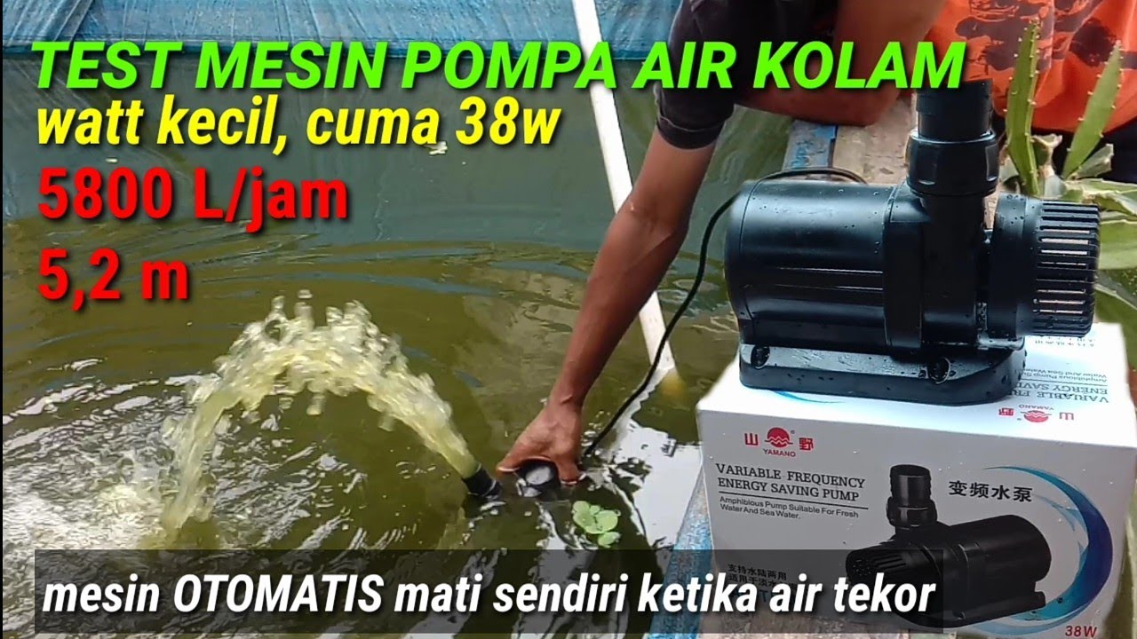 Pompa air kolam daya tekan besar dan low watt YAMANO ACT5800 - YouTube