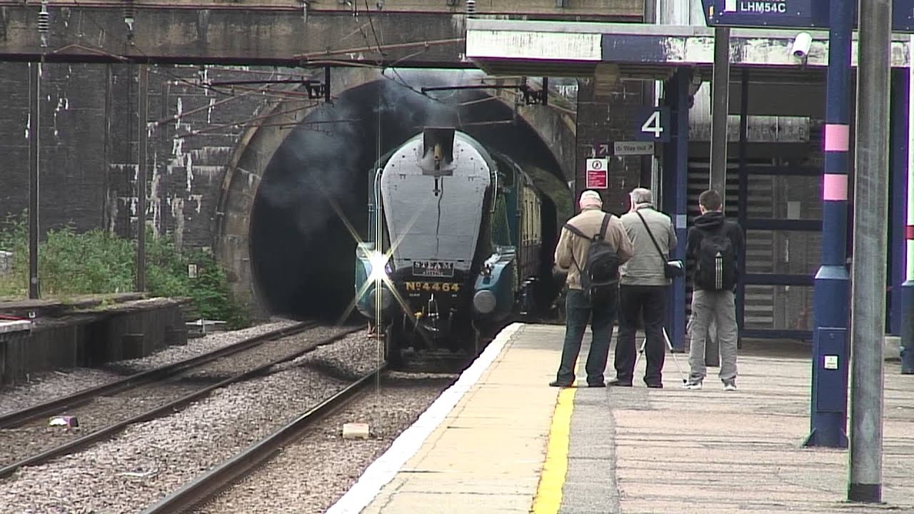 (HD) LNER Class A4 4464 'Bittern' trundles through Hadley Wood. 'The ...