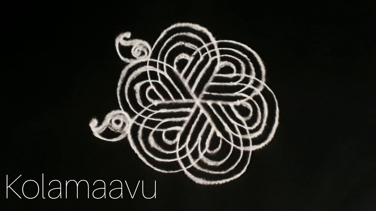 Easy Line Kolam - #5 - YouTube