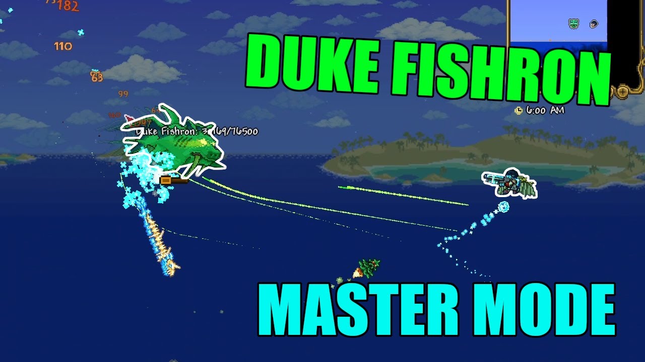 Terraria Duke Fishron Hardmode Master Mode Fight! - YouTube