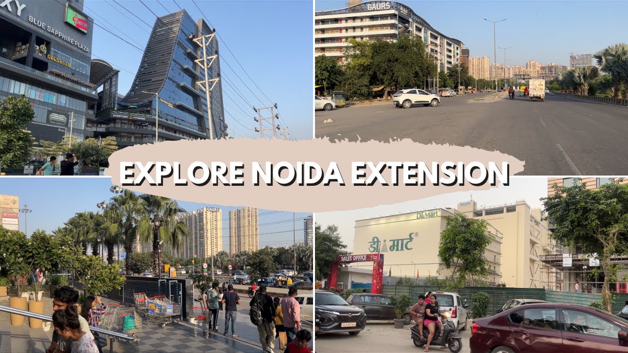 Noida extension, D-Mart Gaur city mall Ek murti chowk, dream valley ...