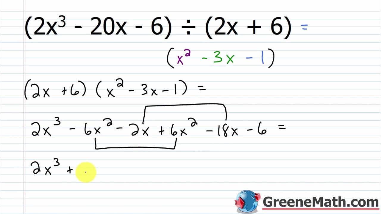 Algebra 1 Lesson #35 How to Divide Polynomials with Missing Terms ...