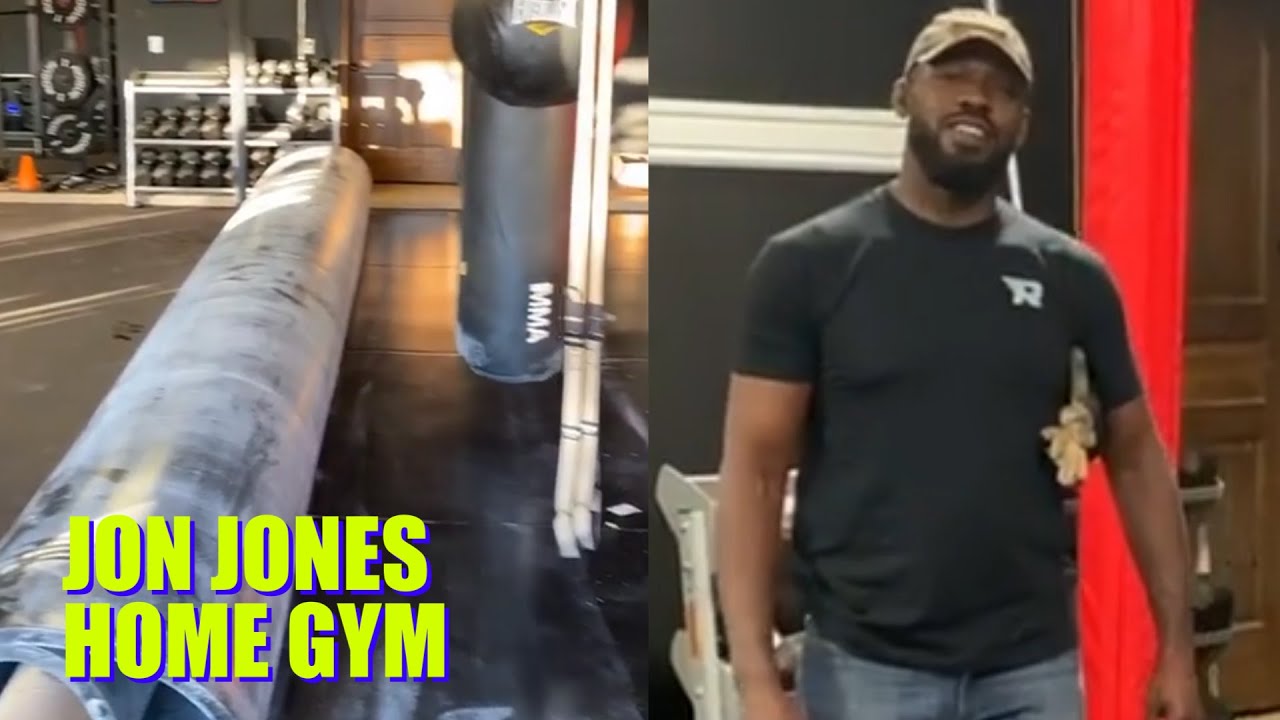 Jon Jones Home Gym Gets Fitted Wrestling Mats - YouTube