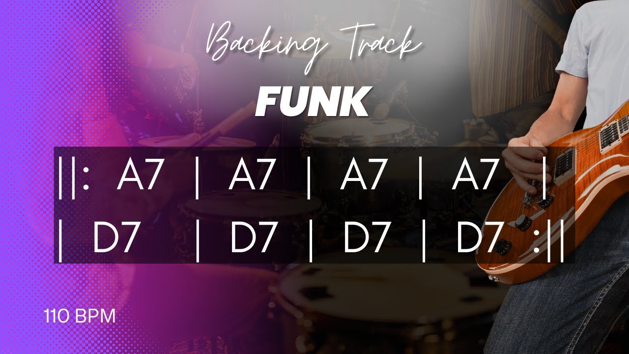 Backing Track A7 - D7 (I7 - IV7) Funk | Blues 110bpm 4 bars (Penta ...