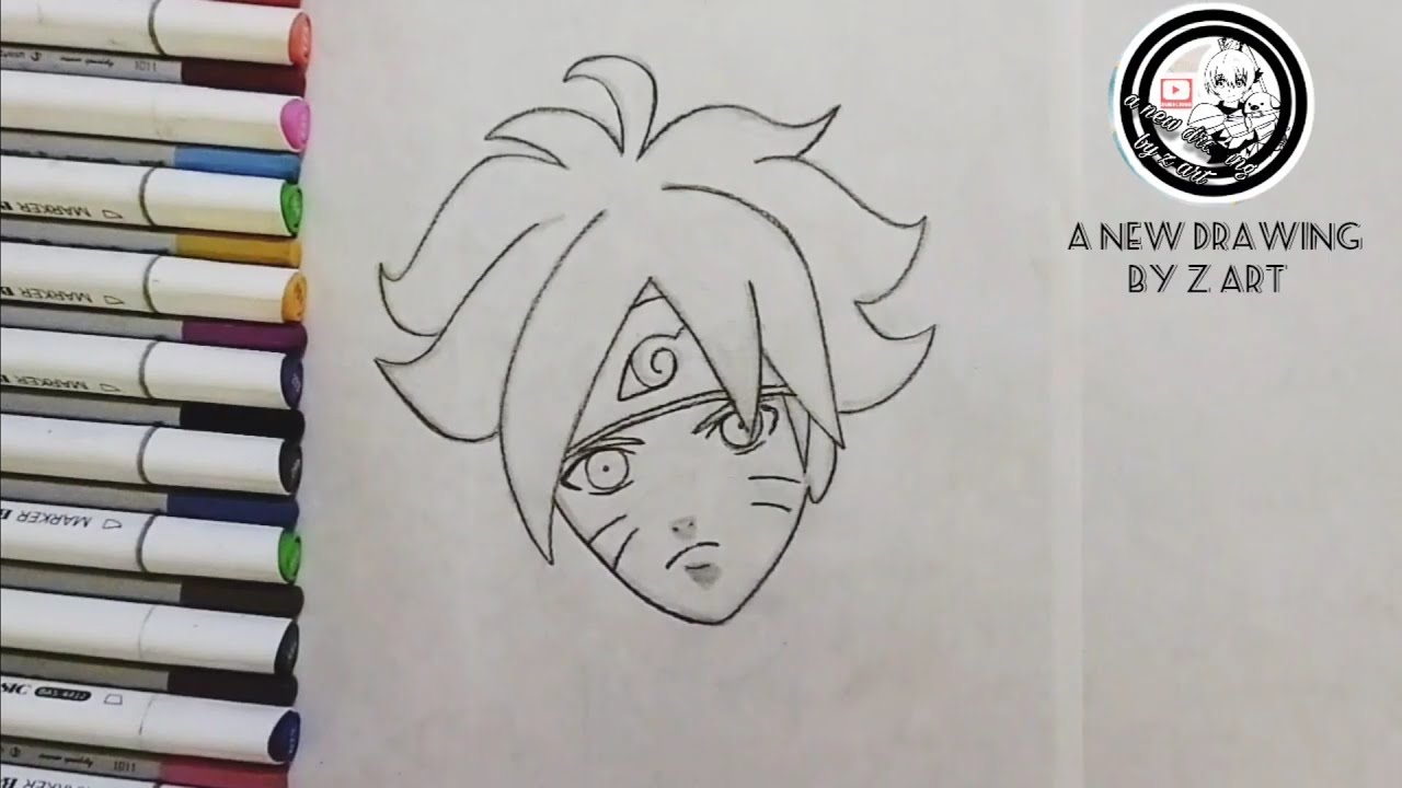 how to draw boruto uzumaki | boruto drawing face | how to draw boruto ...