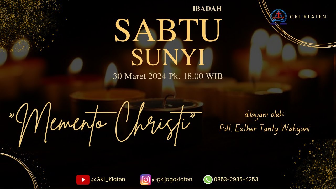 Ibadah Sabtu Sunyi ~ Sabtu, 30 Maret 2024 - YouTube