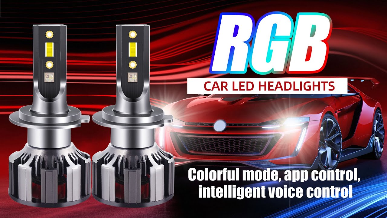 RGB LED Headlight bulb Replacement, color lights - POPNOW LIGHTS - YouTube