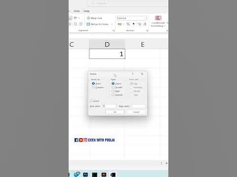 How to type number series in Microsoft Excel in easy way #ccekwithpooja ...