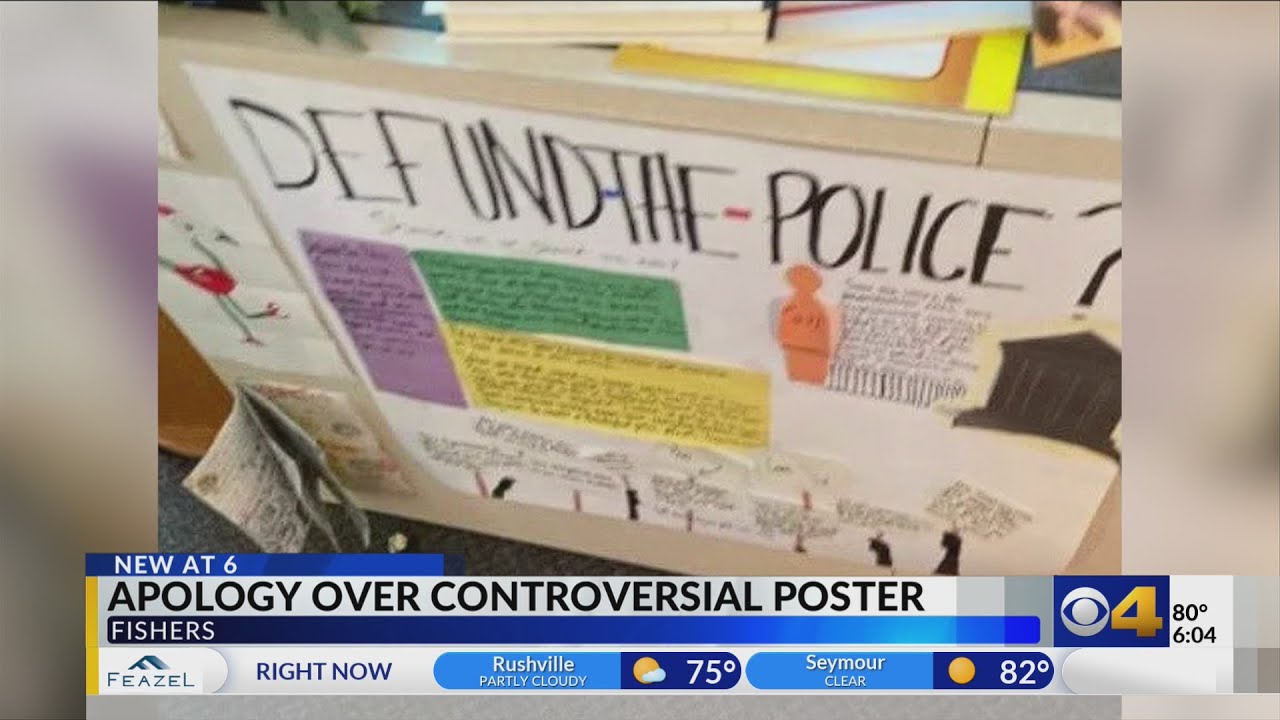 ‘Defund the Police?’ poster left displayed in classroom of fallen ...