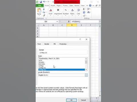 How to display current date in excel sheet - YouTube
