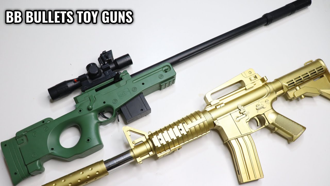 Pubg AWM Toy Gun With BB Bullets & m4 Toy gun | Unboxing | Bgmi Toys ...