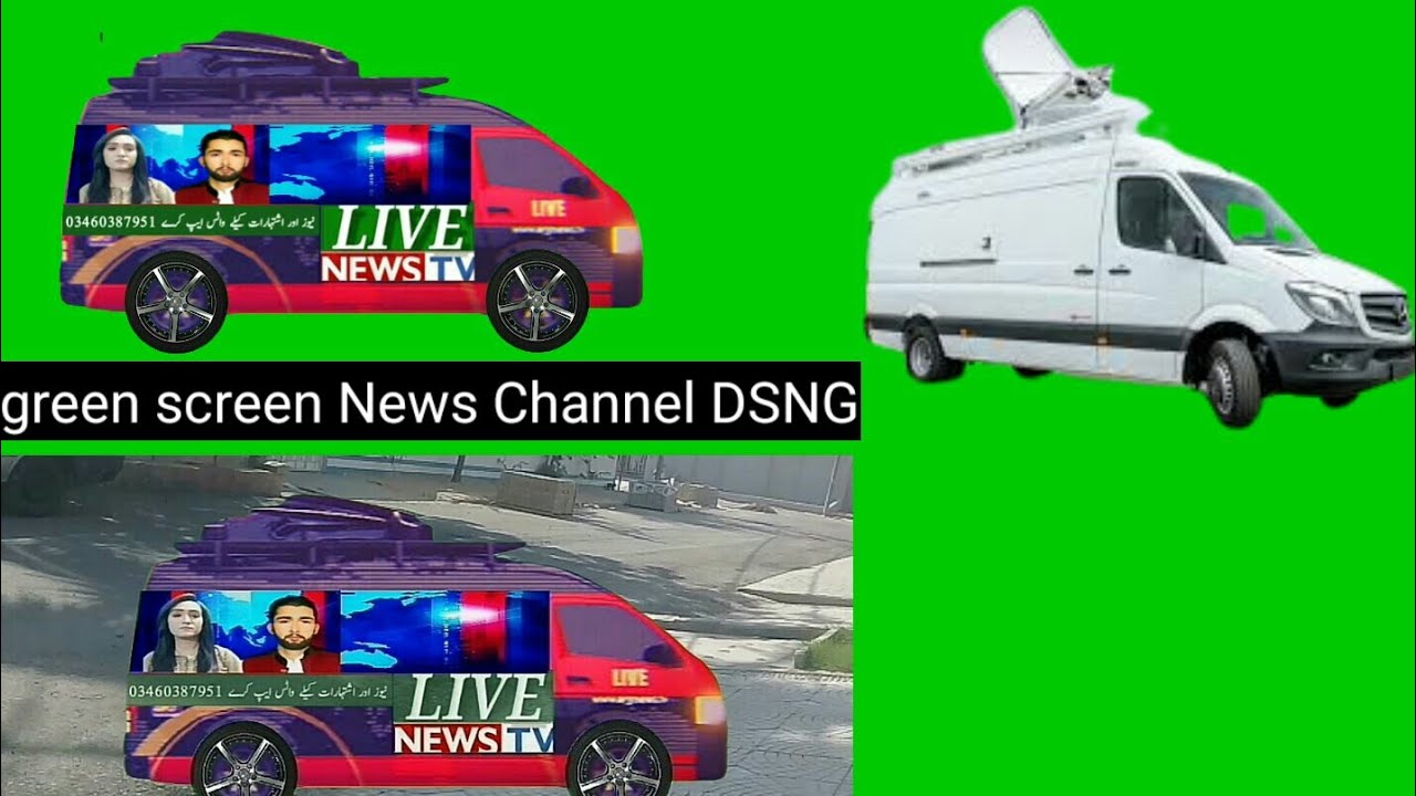 DSNG Van News channel|green screen DSNG Van news channel intero|# ...
