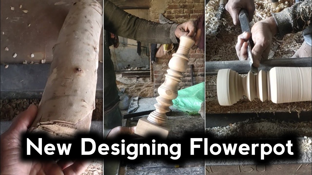 Professional Wooden Flowerpot Making Tutorial | Designing Flowerpot ...