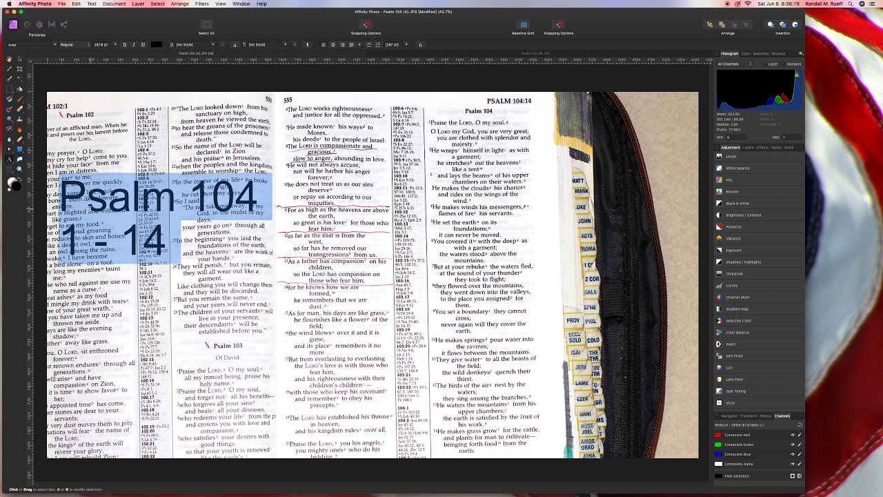 Cropping : Psalm 104 using Affinity Photo 1.7.0 on 6-8-2019 A.D. - YouTube