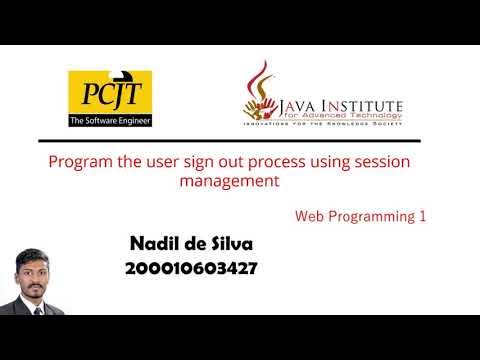 Web Project Task09 | Program the user sign out process using session management | Java Institute ...