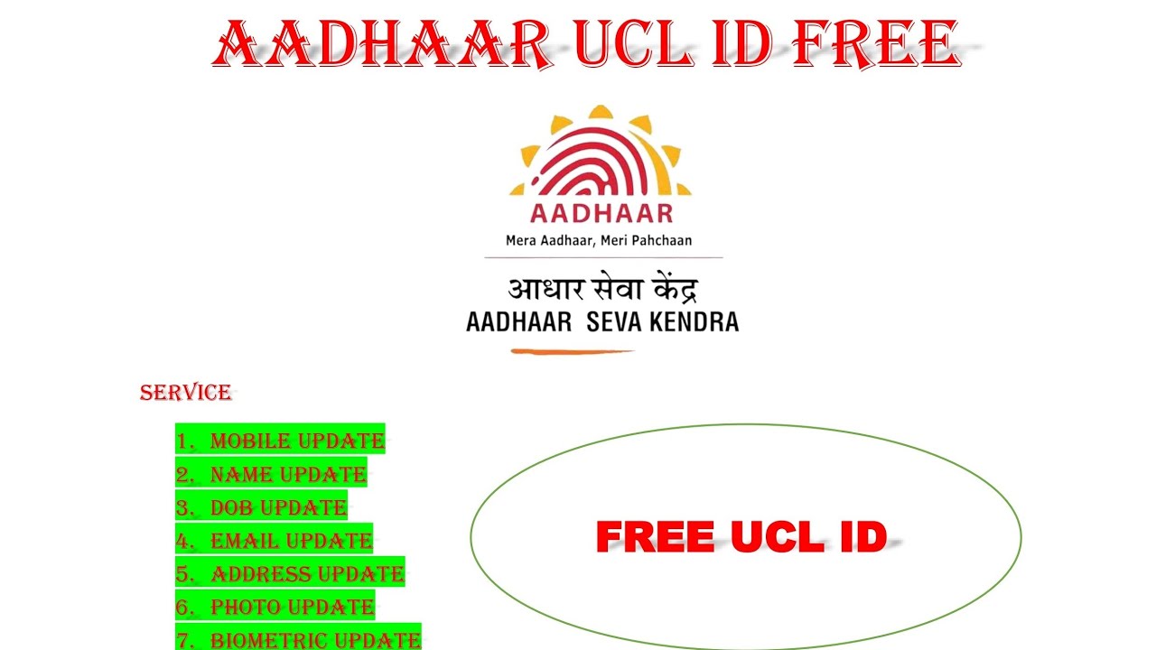 AADHAR CORRECTION ID AADHAR UCL ID AADHARPHOTO UPDATE FINGER UPDATE # ...