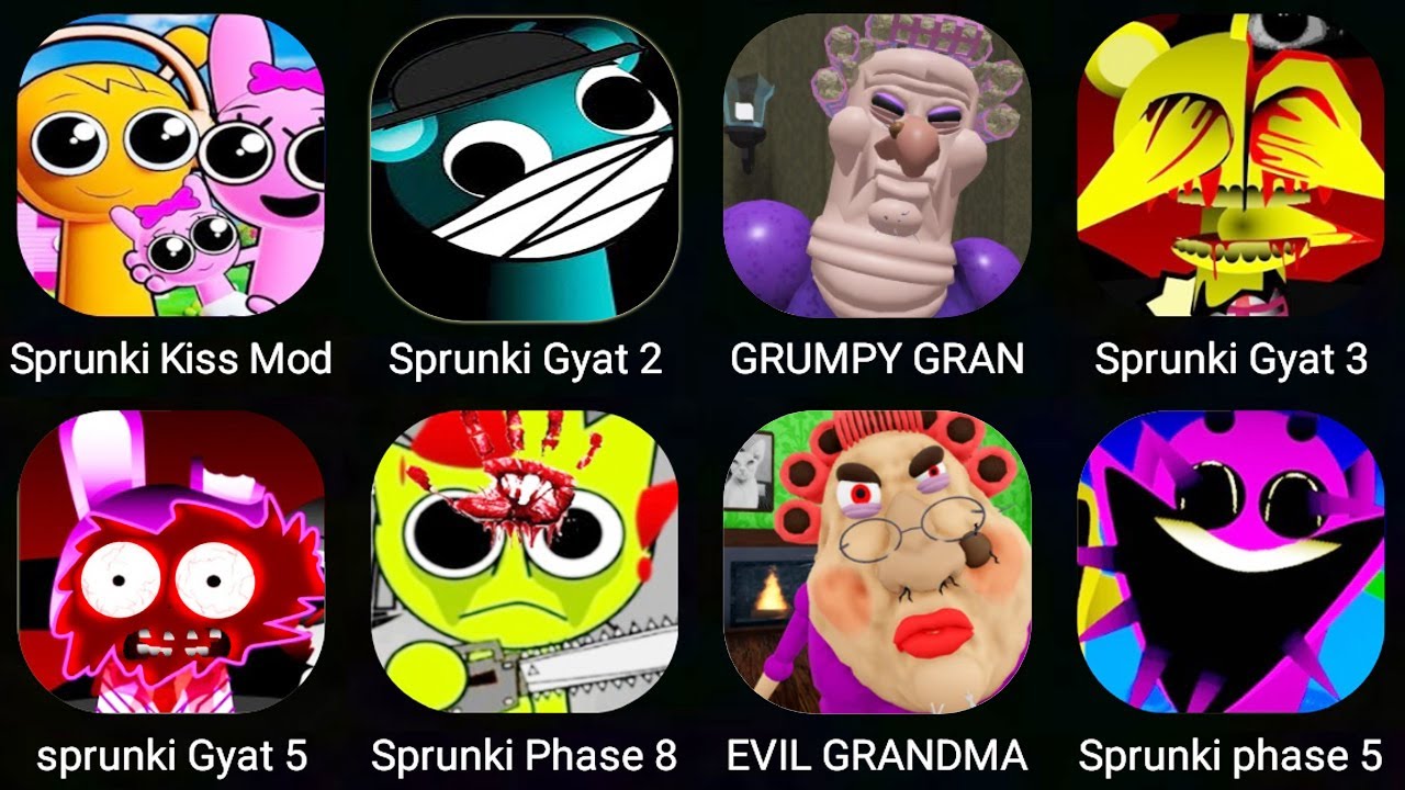 Sprunki Gyat 1,Sprunki Kiss Mod,Sprunki Phase 2,Phase 3,Phase 4,Phase 5 ...