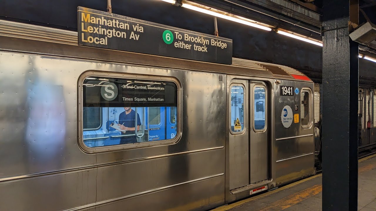 NYC Subway: R62A 42 St Shuttle Set Transferring on the 6 Line - YouTube