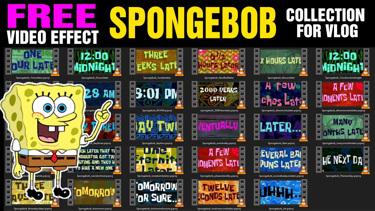 FREE SPONGEBOB VIDEO EFFECTS COLLETION FOR VLOG - YouTube