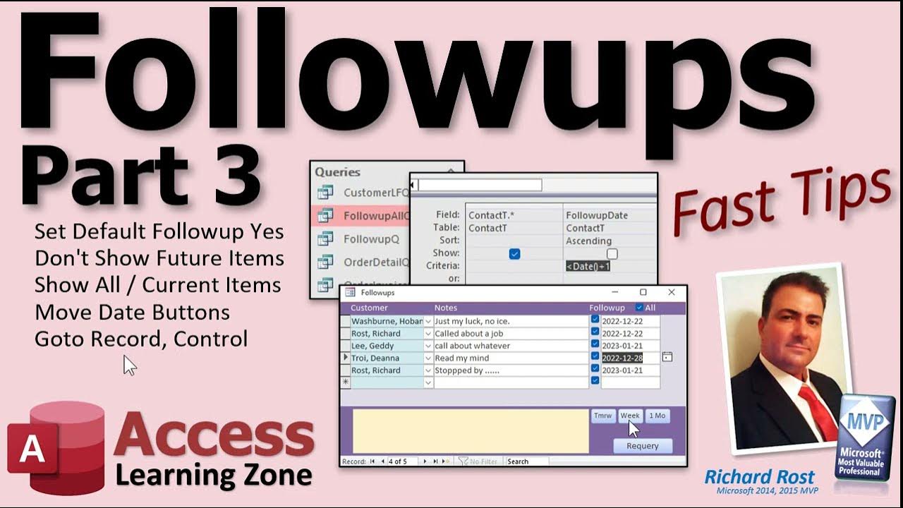 Create a Customer Followup Database in Microsoft Access: Part 3 - YouTube