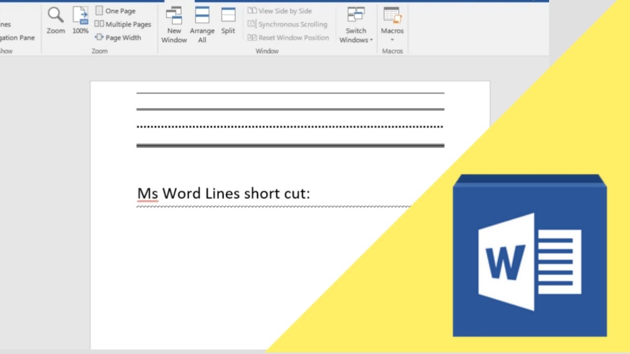 Ms Word Tutorial / Lines shortcuts in Ms word / Mohieetech / - YouTube