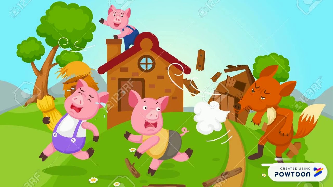The tree little pigs/Story telling/Flash cards - YouTube