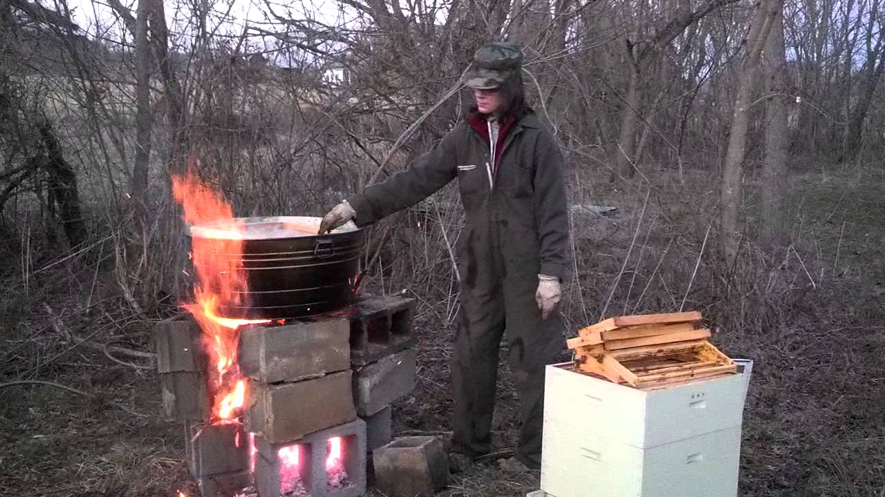 Sterilizing the Dead Bee Hive by Boiling - YouTube