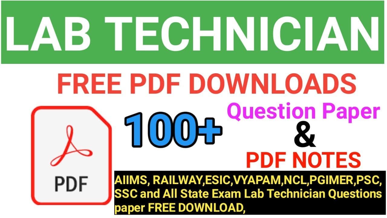 Lab Technician Free Pdf Download 2021,100 pdf file download for MLT ...