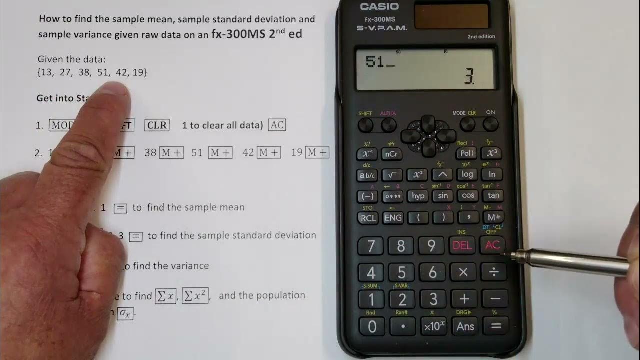 Sample Mean, Standard Deviation and Variance Given Raw Data with a ...