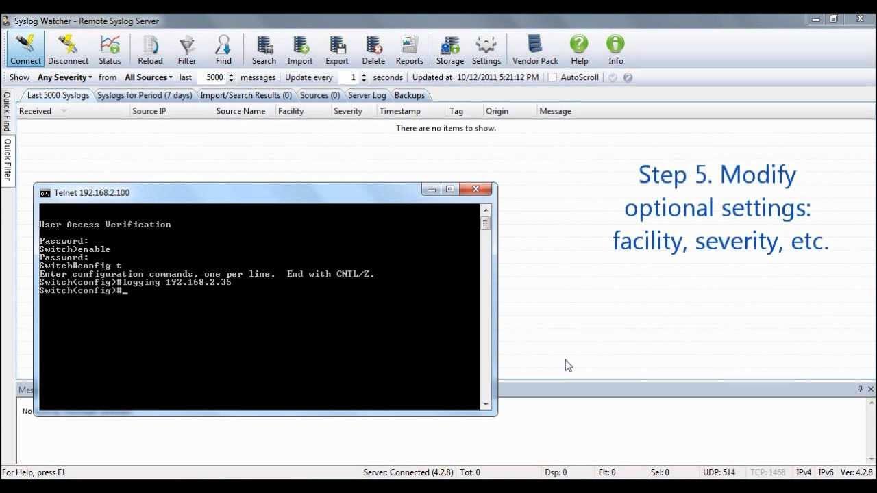 Syslog Watcher 4.2: Tutorial 2: Collecting Syslogs from Devices - YouTube